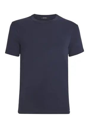 TOM FORD Stretch-cotton T-shirt Blue
