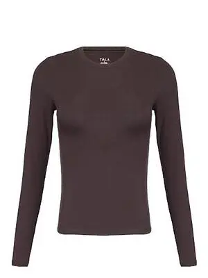 TALA 365 Sculpt Long-sleeve Stretch-jersey T-shirt - Espresso