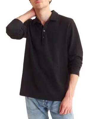 BILLY REID Long Sleeve Textured Stripe Polo