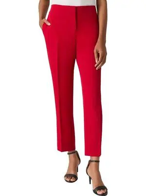 KASPER Ava Straight Leg Pants - Fire Red
