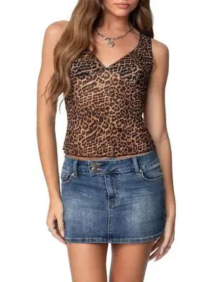 EDIKTED Laur Animal Print Tank - Leopard