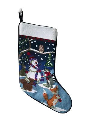 LANDS' END Needlepoint Christmas Stocking Critters