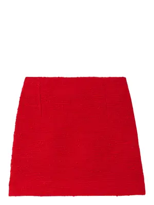 LIBEROWE Vera Darted Wool-blend Bouclé-tweed Mini Skirt - Red