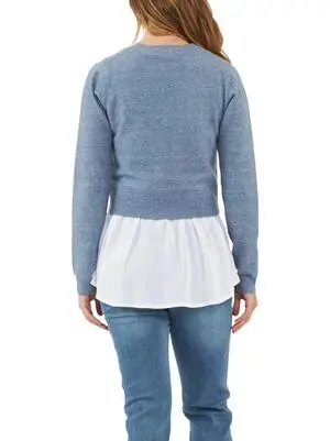 RIPE MATERNITY Sandy Detachable Nursing Knit Sweater - Denim Marle