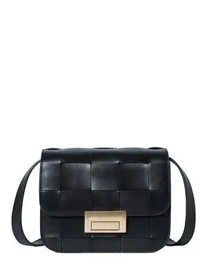 LOEFFLER RANDALL Desi Woven Leather Crossbody Bag - Black