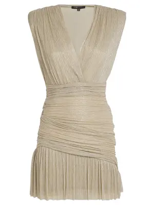 Maje Metallic Mini Dress - Gold