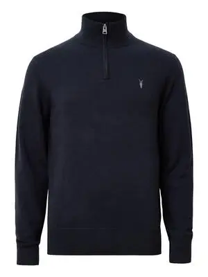 ALLSAINTS Wool-blend Kilburn Quarter-zip Sweater - Blue