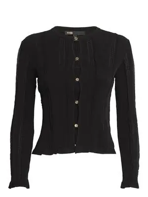 Maje Two-in-one Tank Top And Cardigan Set - Black