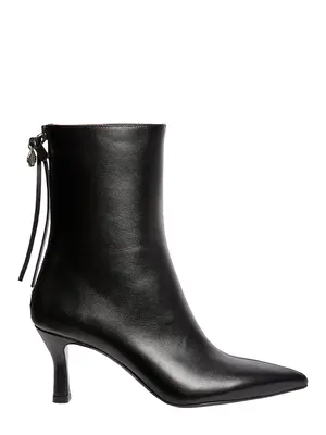 Maje Leather Ankle Boots - Black