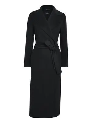 Max Mara Virgin Wool-cashmere Wrap Coat - Black