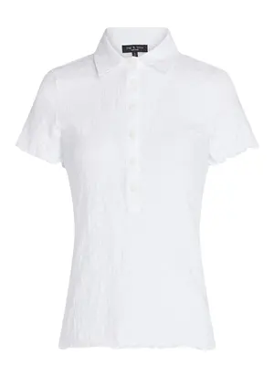 Rag & Bone Rag & Bone Gemma Jacquard-Knit Polo Shirt White