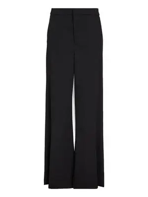 AREA Crystal-embellished Wide-leg Pants - Black