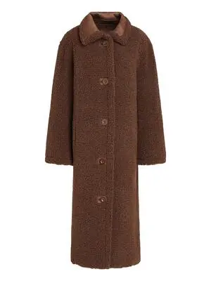 STAND STUDIO Kenca Reversible Teddy Fleece Coat - Brown