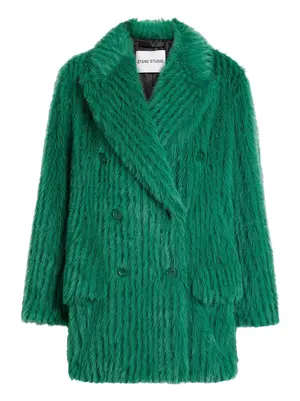 STAND STUDIO Zenni Faux Fur Coat - Green