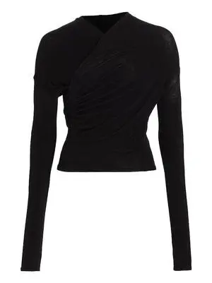 Vince Ruched Long-sleeve Top - Black