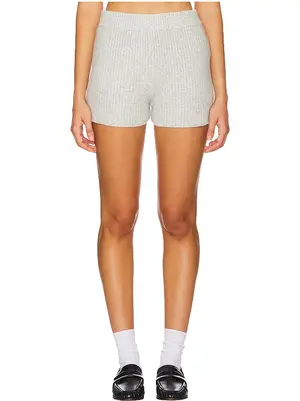 AEXAE Cashmere Blend Cable Knit Short - Grey