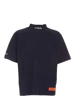 Heron Preston Logo Back Patch Mockneck T-shirt - Black