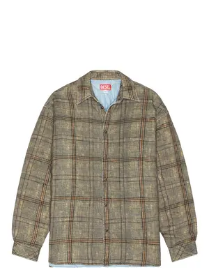 DIESEL Hammer Overshirt In Brown - Hazelnut