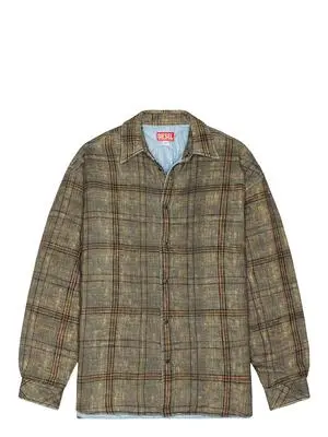 DIESEL® Hammer Overshirt In Brown - Hazelnut