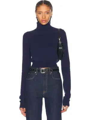 Eterne Etienne Cashmere Turtleneck Sweater Navy