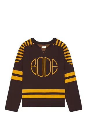 BODE Rink Sweater - Brown & Yellow