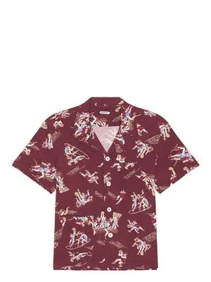 BODE Layup Short Sleeve Shirt In Purple - Multi
