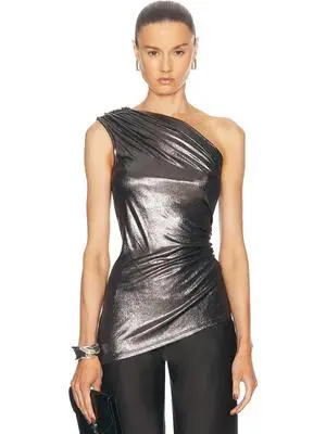 ATLEIN Atlein Ruched Asymmetric Top