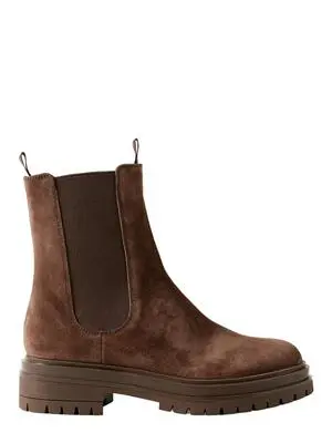 GIANVITO ROSSI Chester Suede Chelsea Boots - Brown