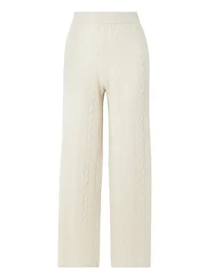 LISA YANG Dagny Cable-knit Cashmere Track Pants - Cream