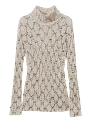 TWINSET Roll-neck Printed Sweater - Neutrals