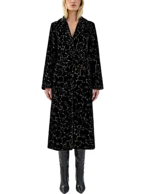 UNREAL FUR Romantique Embroidered Coat - Black