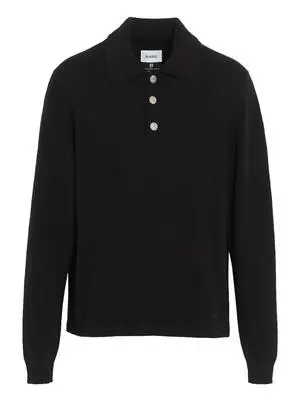 BARRIE B Label Cashmere Polo Shirt - Black