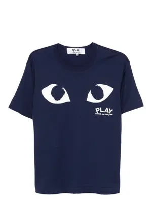 Play Comme Des Garcon Logo-print T-shirt - Blue