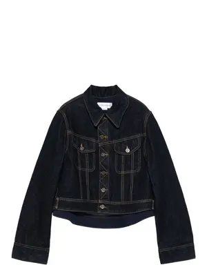 Victoria Beckham Cropped Denim Jacket - Blue