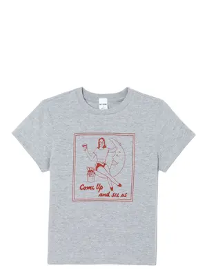 RE/DONE Come Up" Graphic Print T-shirt - Grey
