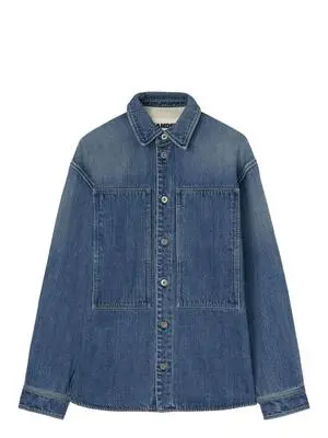 JIL SANDER Drop-shoulder Denim Shirt - Blue