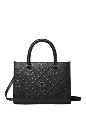 Tory Burch T Monogram Square Tote Bag - Black
