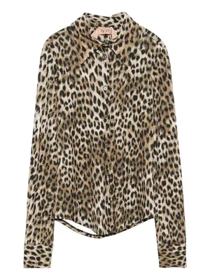 N°21 Leopard-print Blouse - Brown