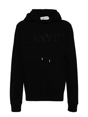 LANVIN Logo-embroidered Hoodie - Black