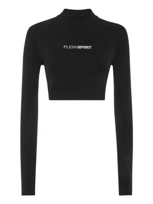 PLEIN SPORT Cropped Performance Top - Black