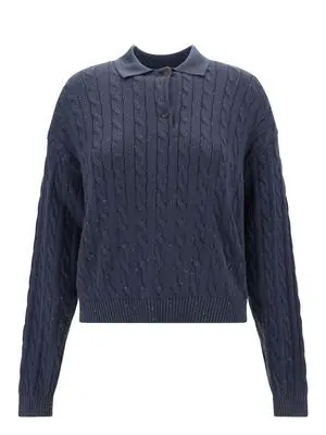 Brunello Cucinelli Sequin-embellished Cable-knit Sweater - Blue