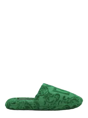Dolce & Gabbana Dg Jacquard Cotton Slippers - Green