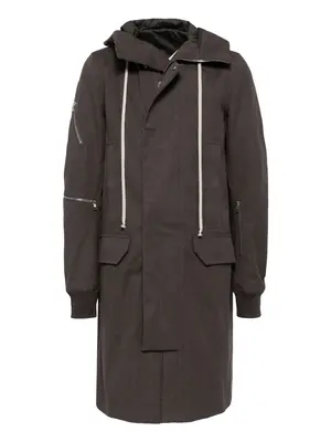 Rick Owens Hooded Calf-length Coat - Brown