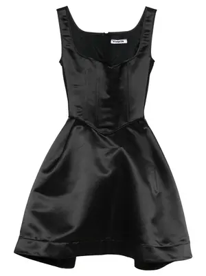Vivetta Duchess Satin Mini Dress - Black