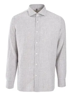 LUIGI BORRELLI Checked Poplin Shirt - Grey