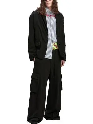 Palm Angels Single-breasted Cotton Blazer - Black
