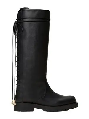 TWINSET TWINSET Lace-Up Leather Knee-High Boots