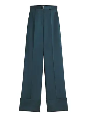 LANVIN Belted Wide Leg Trousers - Blue