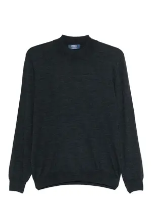 Fedeli Derby Virgin Wool Sweater - Blue