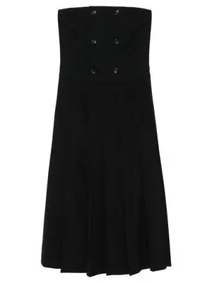 Comme Des Garçons Pleated Midi Dress - Black
